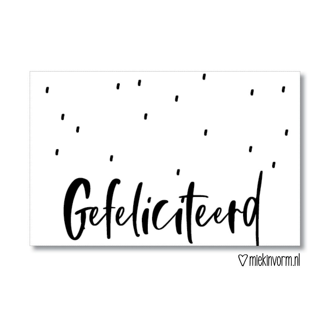 Minikaart Gefeliciteerd | Gewoon! Sieraden
